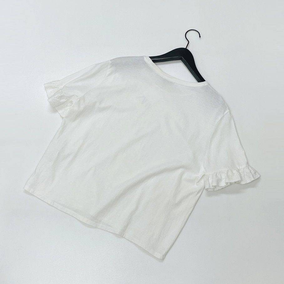 Yahoo!オークション - ZARA【XL】ホワイト 半袖Tシャツ 刺繍 トップス ...