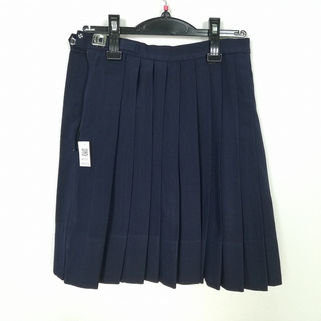 Yahoo!オークション - 1円 スクールスカート 冬物 w63-丈48 紺 中学 高...