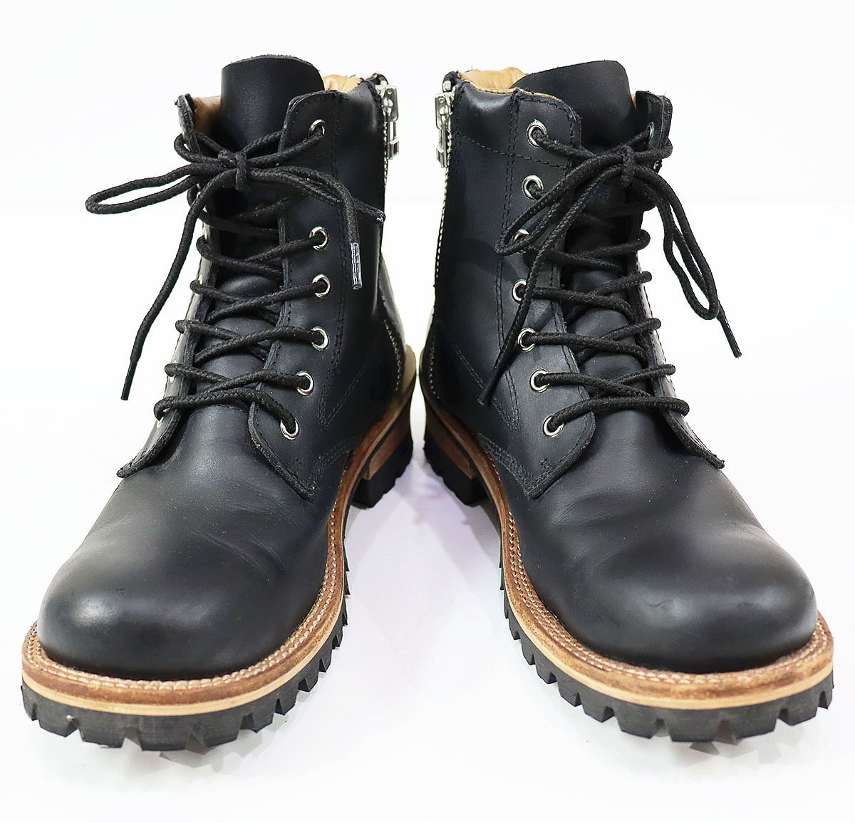 SLOW WEAR LION スローウェアライオン PLAIN MID BOOTS / オイルドレザー プレーンミッドブーツ OB-8593R ブラック size S / SWL(25.0cm ...
