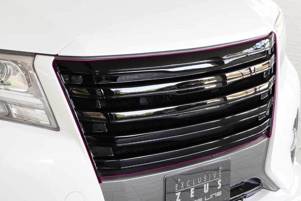 M'z SPEED フロントグリル 未塗装 FRP アルファードハイブリッド AYH30W H27.1 H29.12 エグゼクティブ/G/X MC前 カメラ無 PCS無 ICS付除(フロント ...