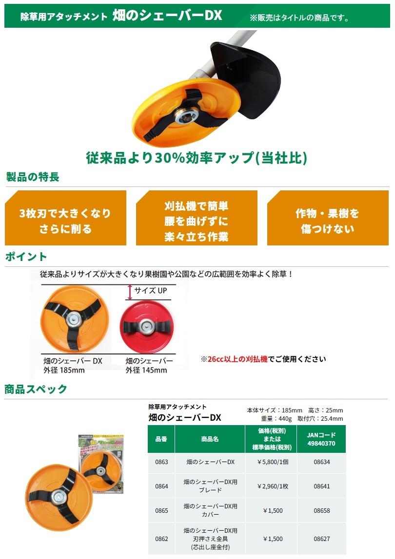 Yahoo!オークション - 三陽金属 0863 畑のシェーバーDX 本体サイズ185m...