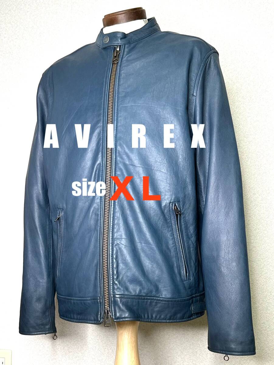 Yahoo!オークション - 良品②AVIREX【XL】革ライダース レザーMA-1 TOP...