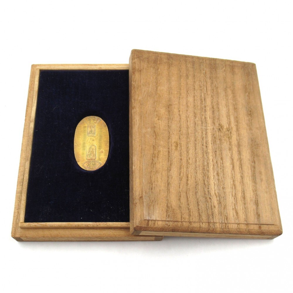 Yahoo!オークション - 万延小判金 背 九・五 量目 約3.35g 木箱付 雛 ...