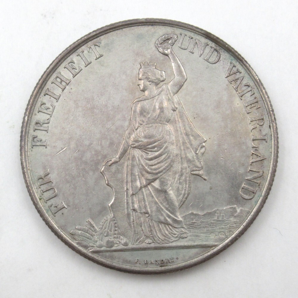 Yahoo!オークション - 1円〜 スイス銀貨 射撃祭 1872年 量目 約24.95g ...