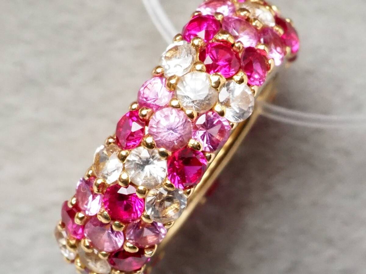 Yahoo!オークション - 【2492A】K18 天然ルビー 天然サファイア 0.66ct...