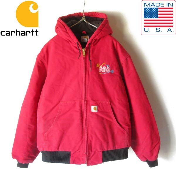 Yahoo!オークション - USA製 carhartt J140 RED 企業物 アクティブジャ...
