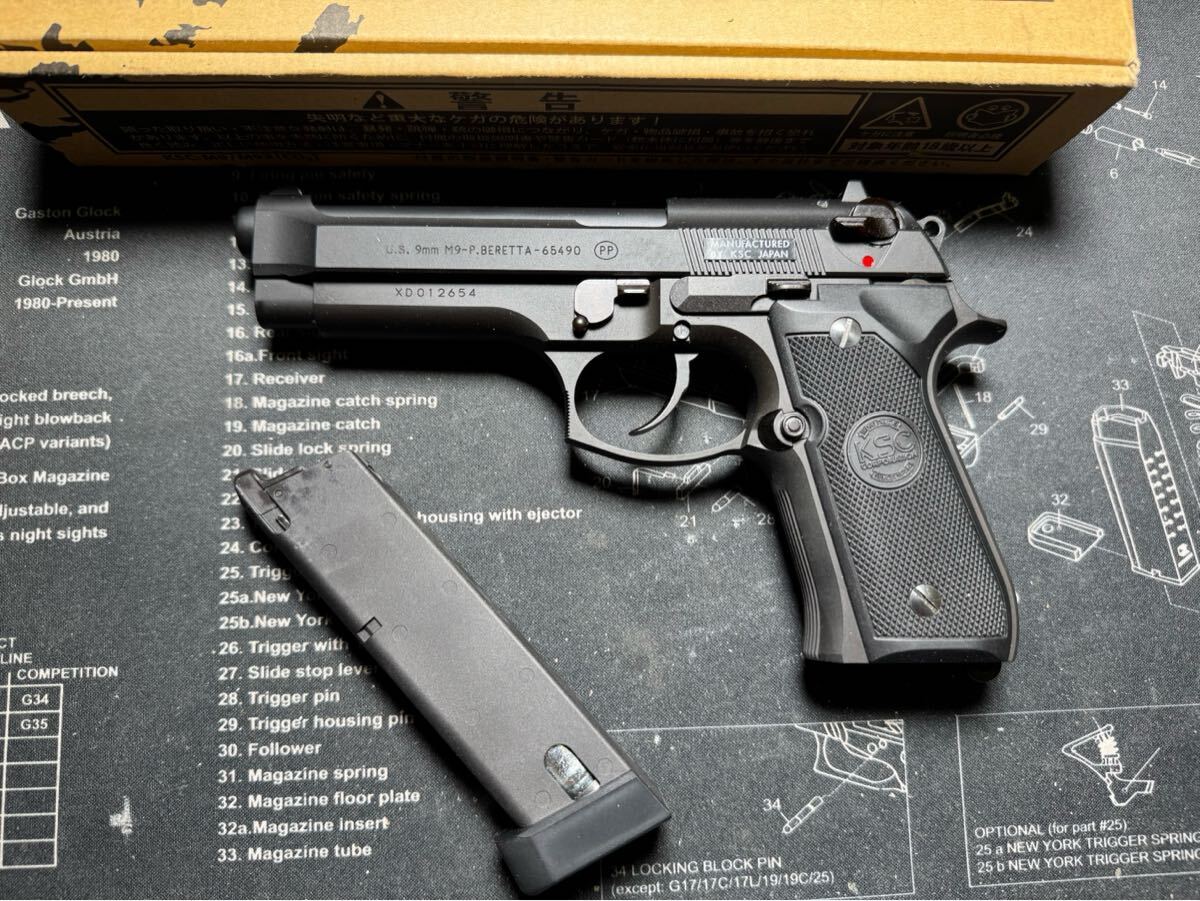 Yahoo!オークション - KSC U.S.9mm M9 HW CO2 ブローバックエアーガン ...