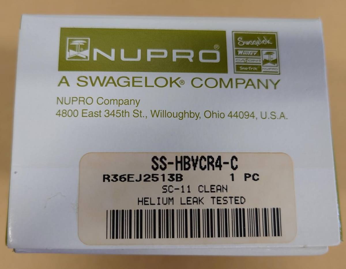 Yahoo!オークション - SWAGELOK スウェージロック NUPRO SS-HBVCR4-C ...