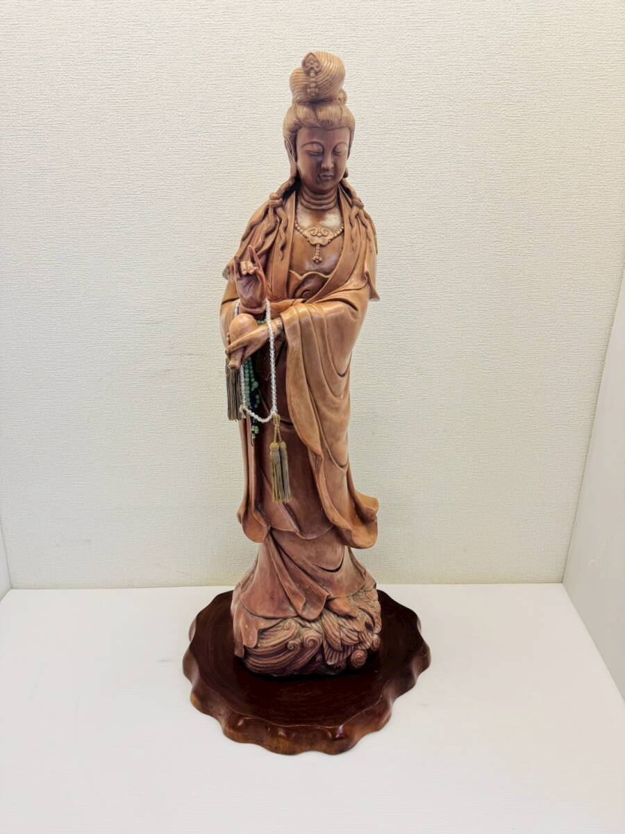 Yahoo!オークション - S724-1【引取歓迎】観音菩薩/観音様/立像/木製/...