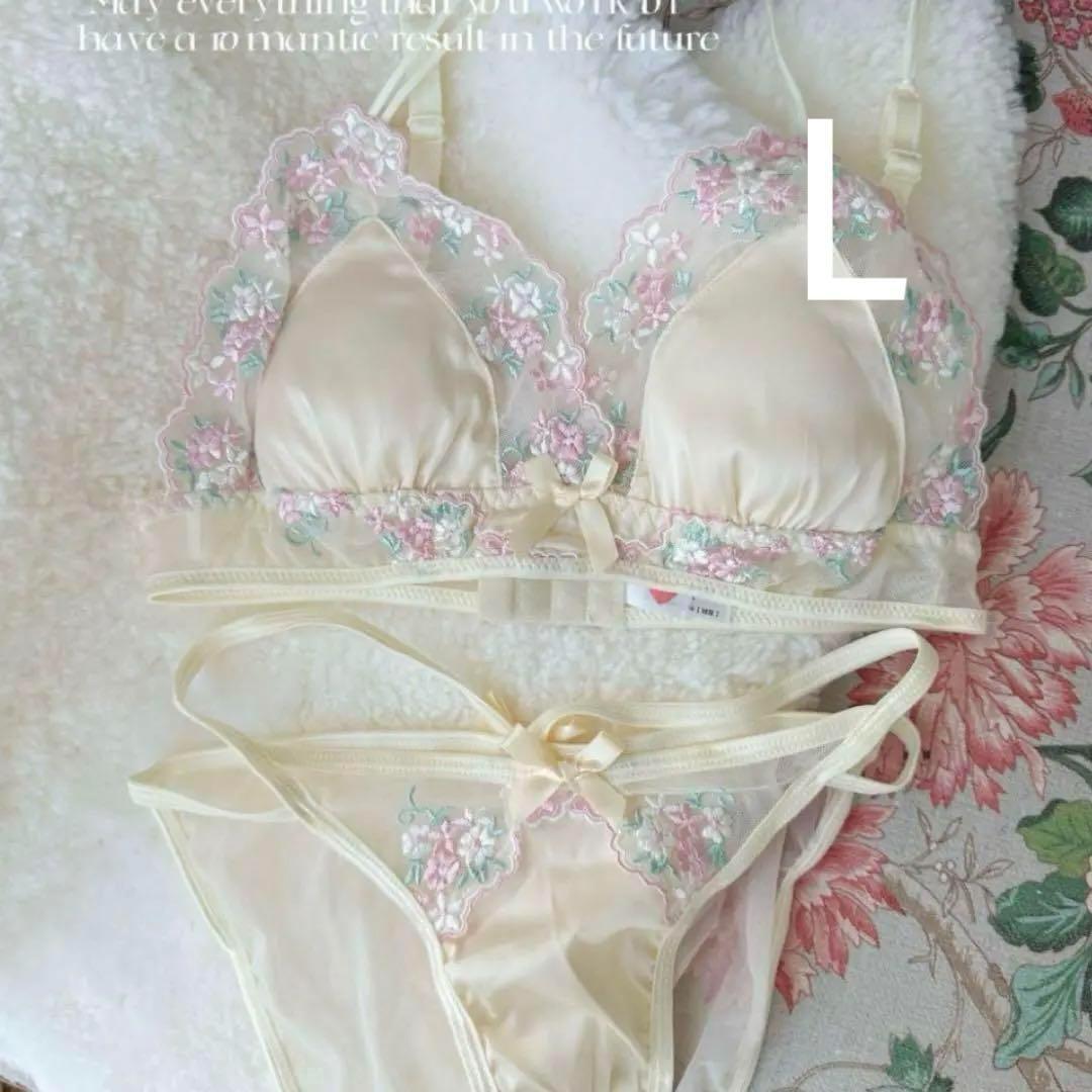 Yahoo!オークション - 楽ブラ ブラレット セクシー 下着2789アイボリー...