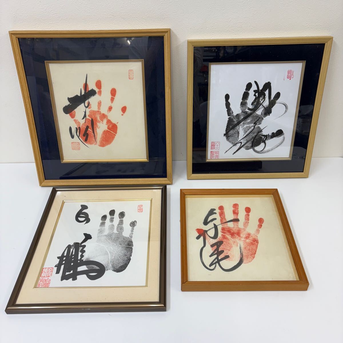 Yahoo!オークション - [0701-07] 大相撲 手形 サイン 色紙 額縁入り ま...