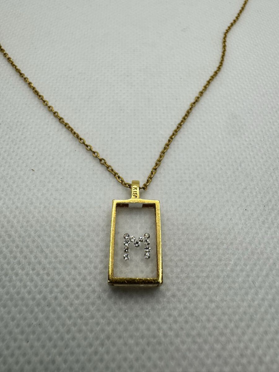 Yahoo!オークション - k18 Mペンダント ネックレス ゴールドカラー ゴ...