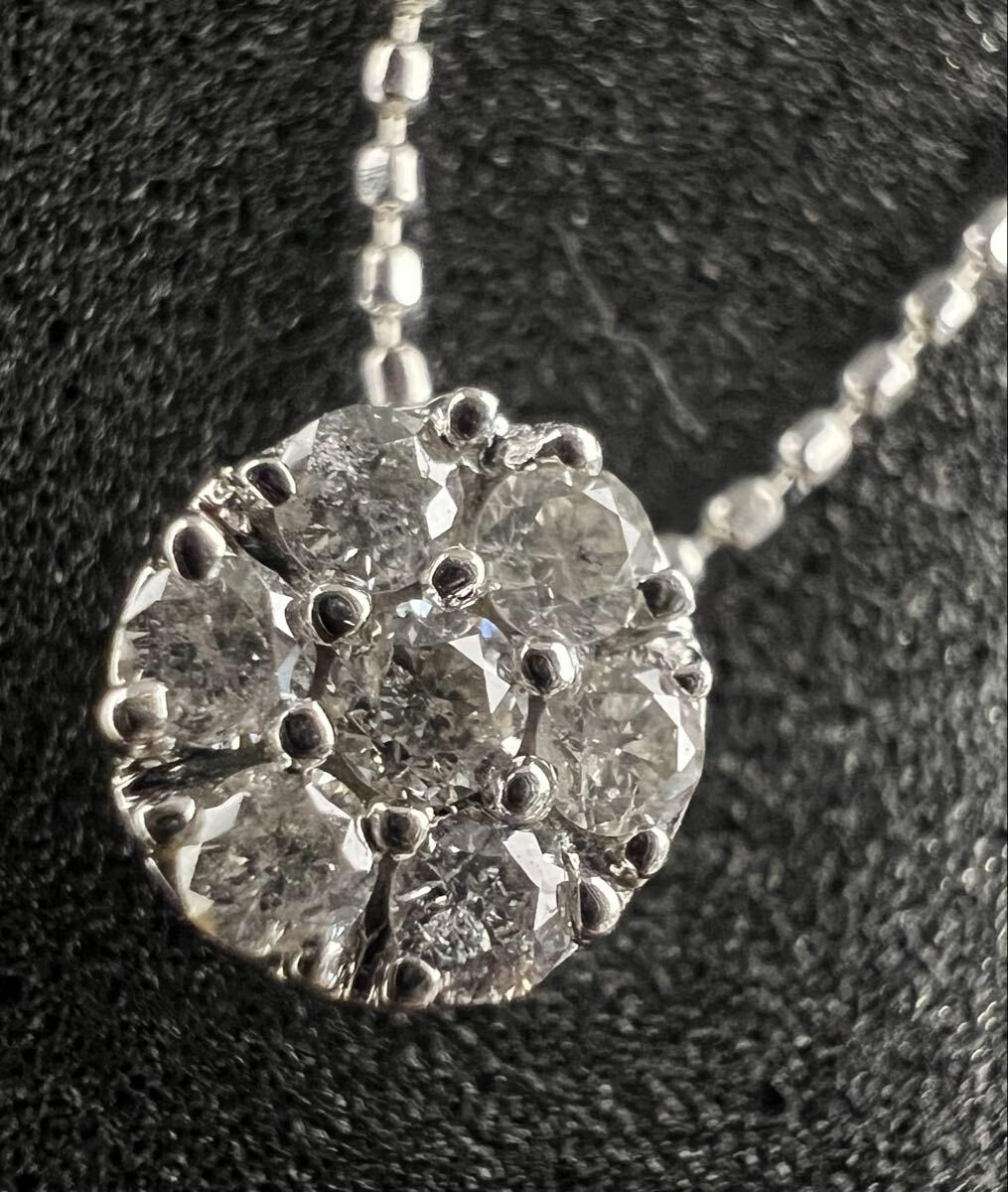 Yahoo!オークション - 1円 K18WG ネックレス ダイヤモンド 0.2ct 1.77g...