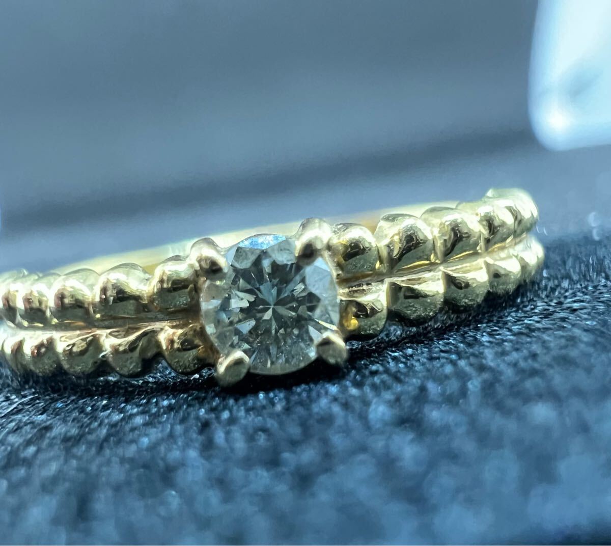 Yahoo!オークション - 1円 K18 リング ダイヤモンド 0.1ct 8号 1.12g E...