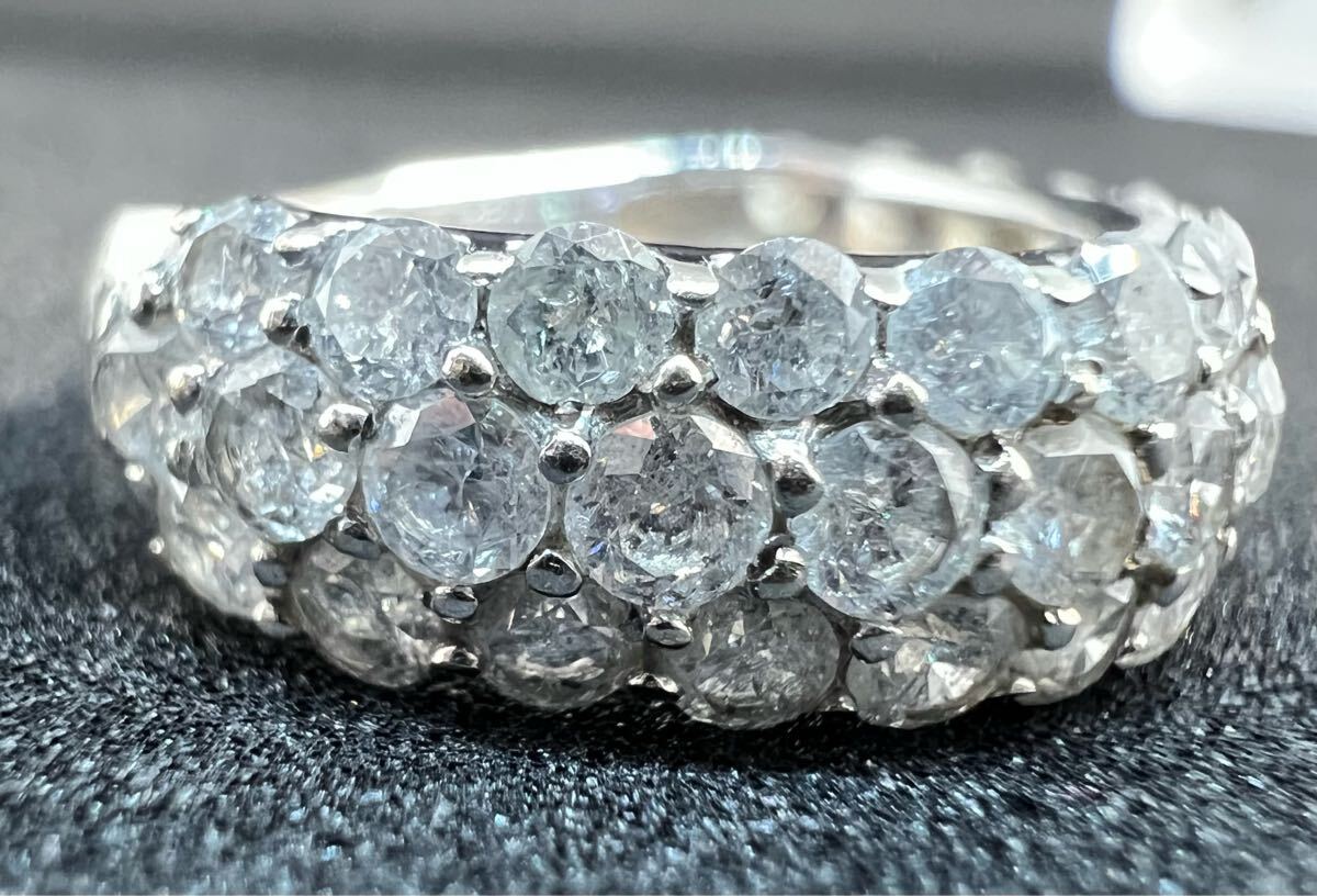 Yahoo!オークション - 1円 K18WG リング ダイヤモンド 2ct 10号 2.54g ...