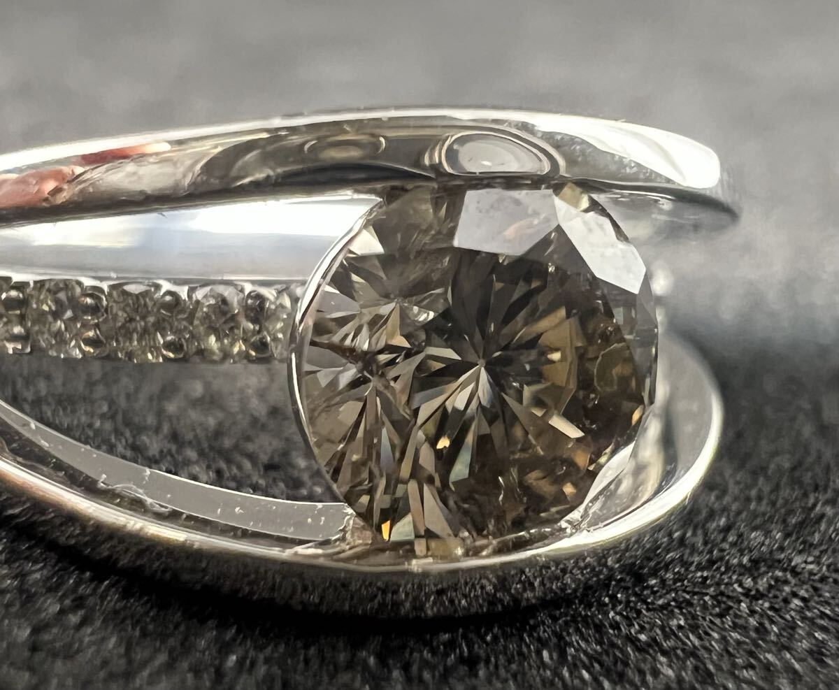 Yahoo!オークション - 1円 Pt900 リング ダイヤモンド 0.994ct 0.21ct ...