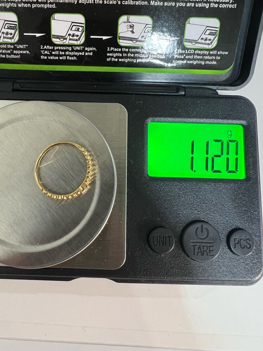 Yahoo!オークション - 1円 K18 リング ダイヤモンド 0.1ct 8号 1.12g E...