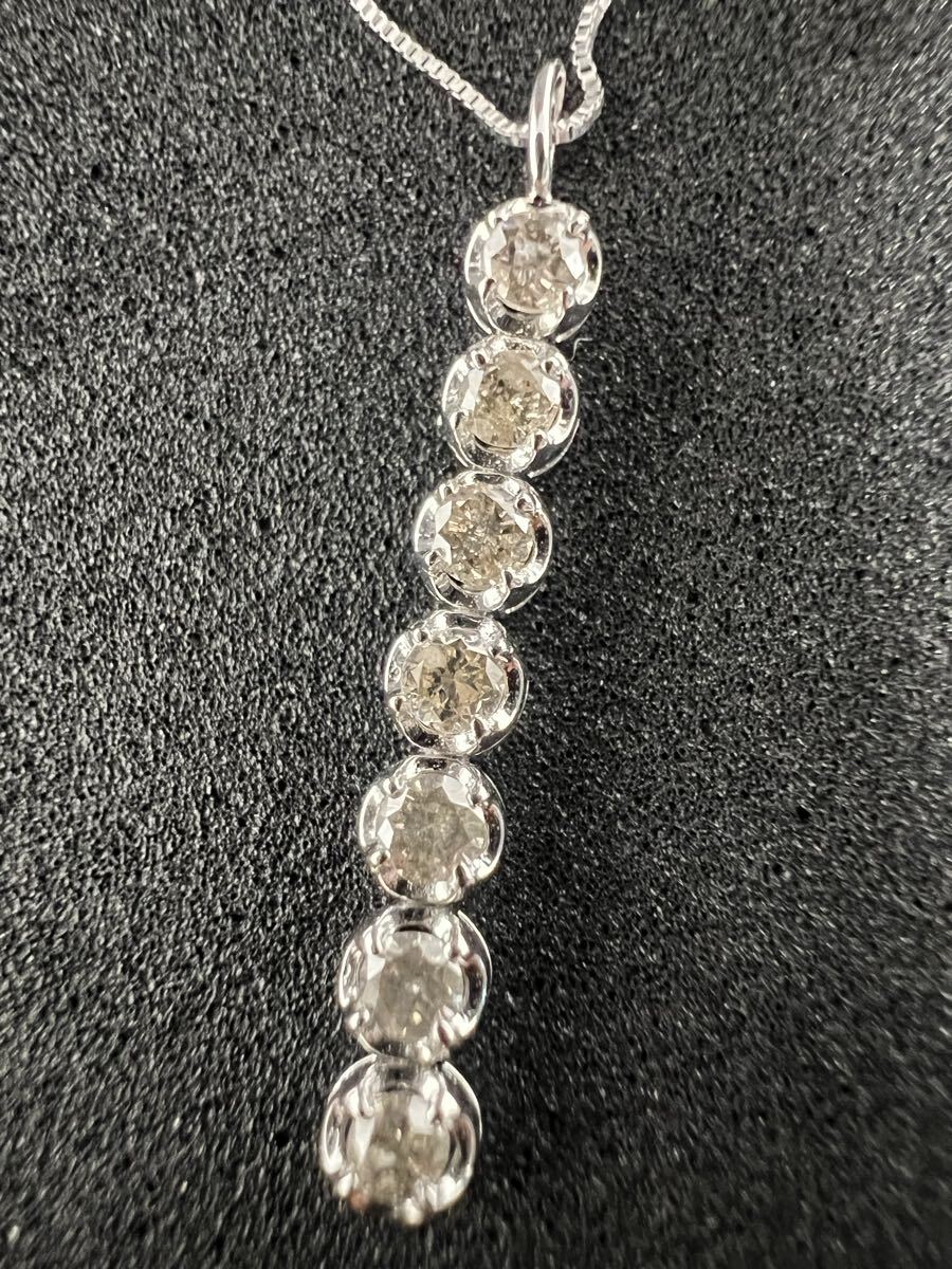 Yahoo!オークション - 1円 K18WG ネックレス ダイヤモンド 0.5ct 1.74g...