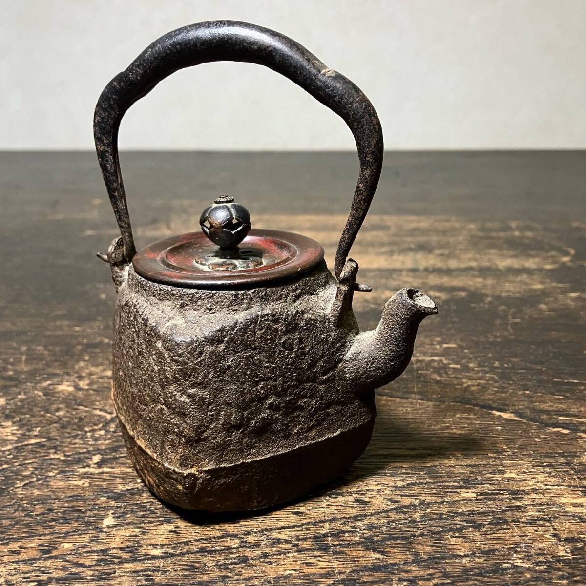 Yahoo!オークション - 京都⑥ 古作 龍文堂 造 四方形 小鉄瓶 重量 353g...