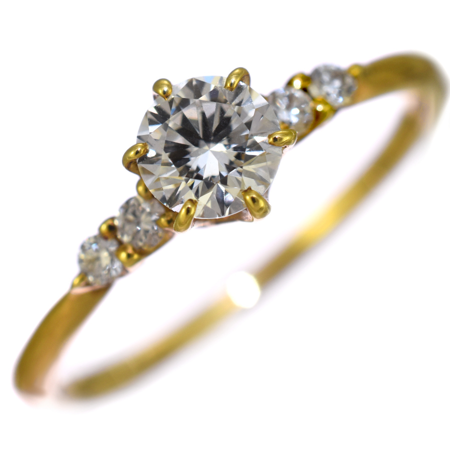 Yahoo!オークション - 新品同様 リング 指輪 K18イエローゴールド ダイ...