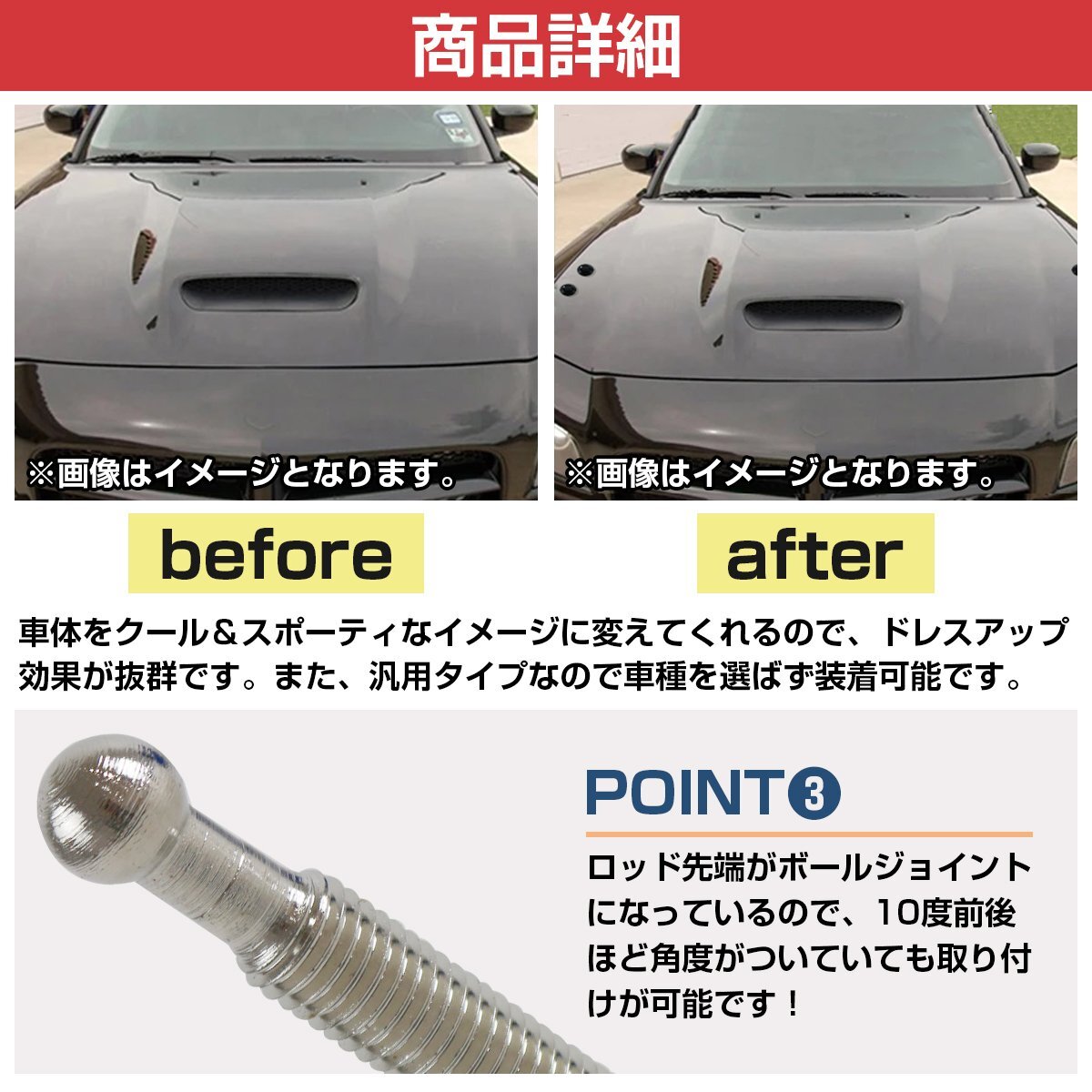 Yahoo!オークション - 『32mm×53mm』『2個』 汎用 プッシュ式 ボンネ...