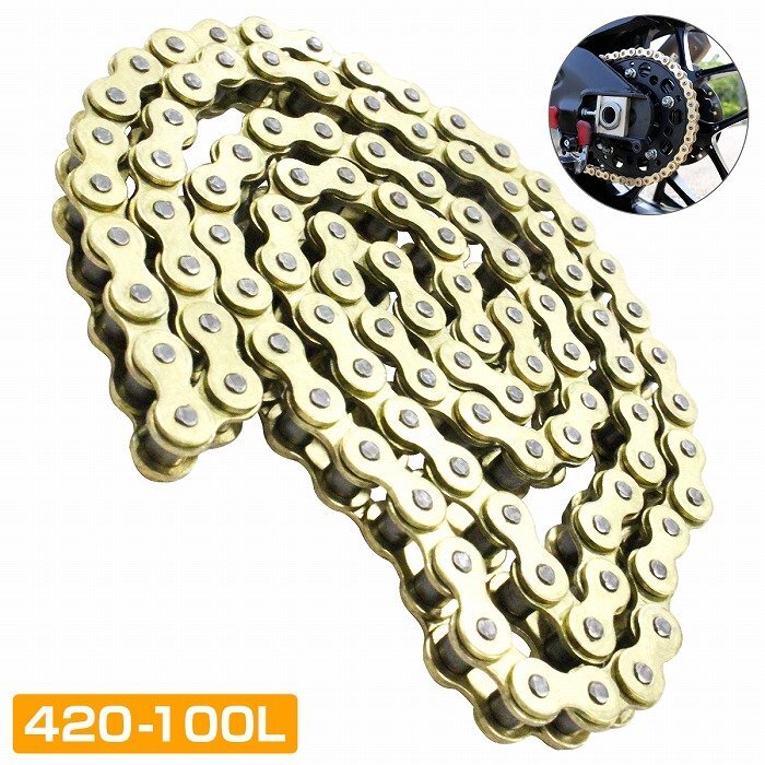 Yahoo!オークション - 『420-100L』 バイク ゴールドチェーン ノンシー...