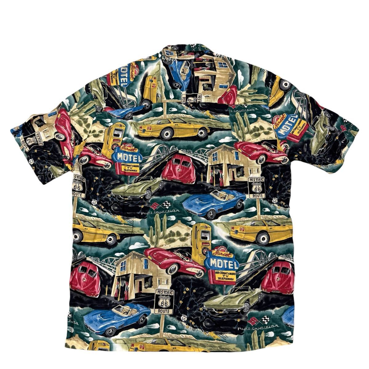 Yahoo!オークション - ビンテージ ハワイ製 アロハシャツ 総柄 車 ルー...