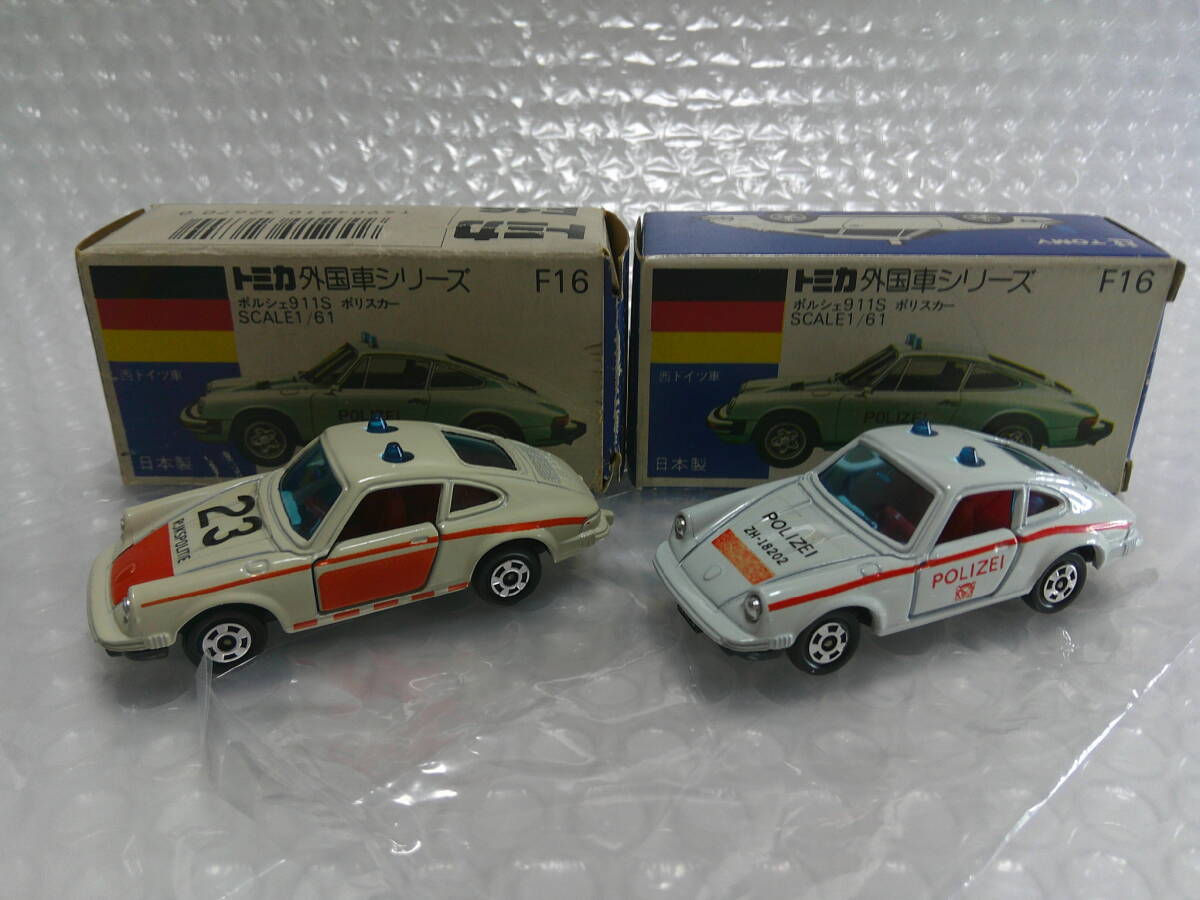 【樂淘letao】日本代購代標第一品牌－絶版青箱トミカ F16-1-7（23POLIZEI アイボリー）と9（POLIZEI）ポルシェ911S ポリスカー 2台セット 通常品 日本製 美品