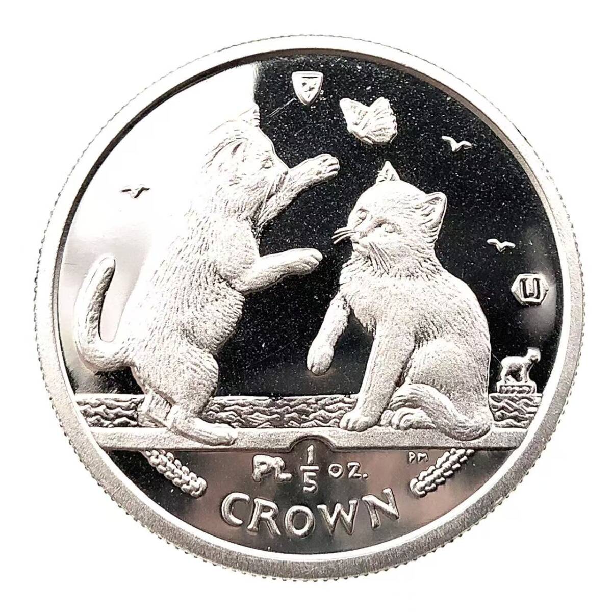 Yahoo!オークション - 23027 マン島 プラチナ貨 エリザベス女王 ネコ C...