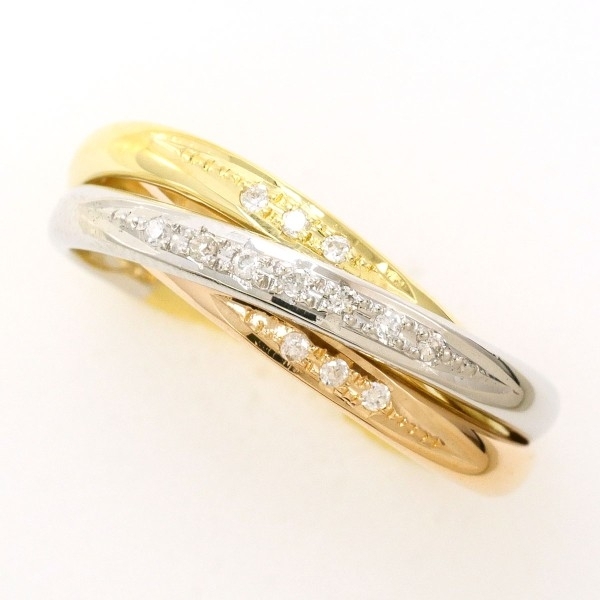 Yahoo!オークション - PT900 K18YGPG リング 指輪 14号 ダイヤ 0.09 総...