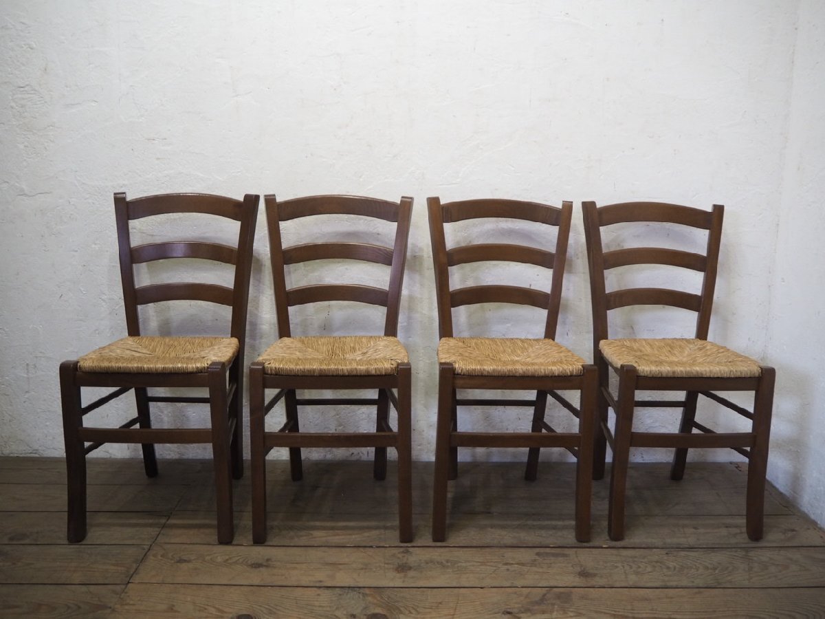 Yahoo!オークション - タR0022 4脚セット イタリア製 素敵な古い木製ラ...