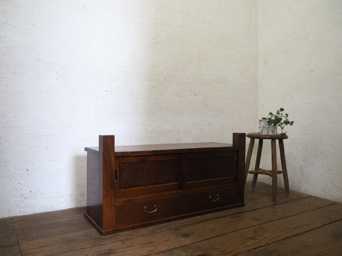 Yahoo!オークション - タR0979 H44cm×W87cm アンティーク 重厚な欅の...