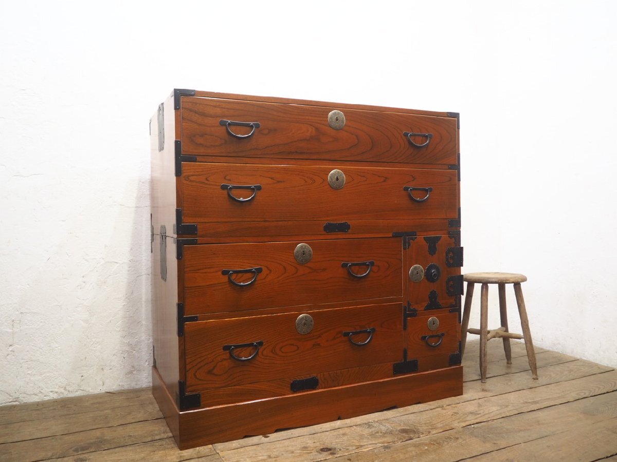 Yahoo!オークション - タ荷T0261 H107 5cm×W107cm 鍵付き 2段重ねの古...