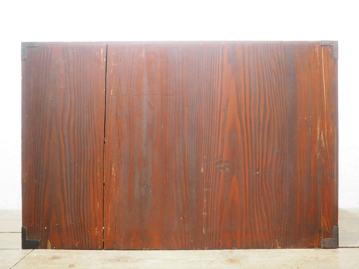 Yahoo!オークション - タ荷U0614 H70cm×W106 5cm アンティーク 前欅の...