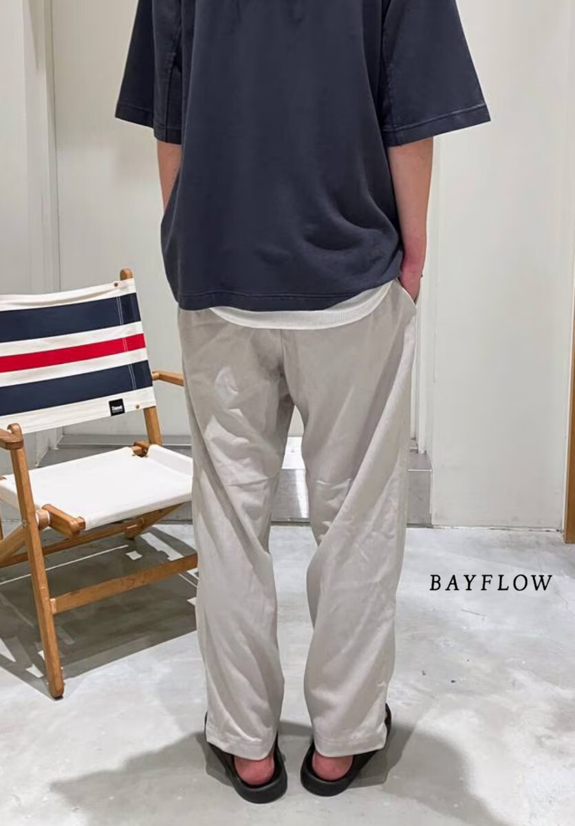 Yahoo!オークション - BAYFLOW Lサイズ リネン セミワイド イージーパ...