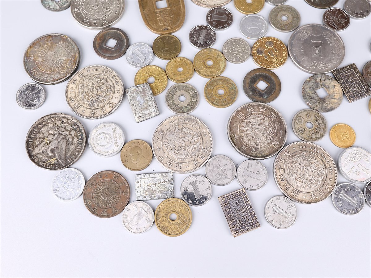 Yahoo!オークション - 【吉】GB339 硬貨 日本 一圓銀貨 天保通宝 一文...