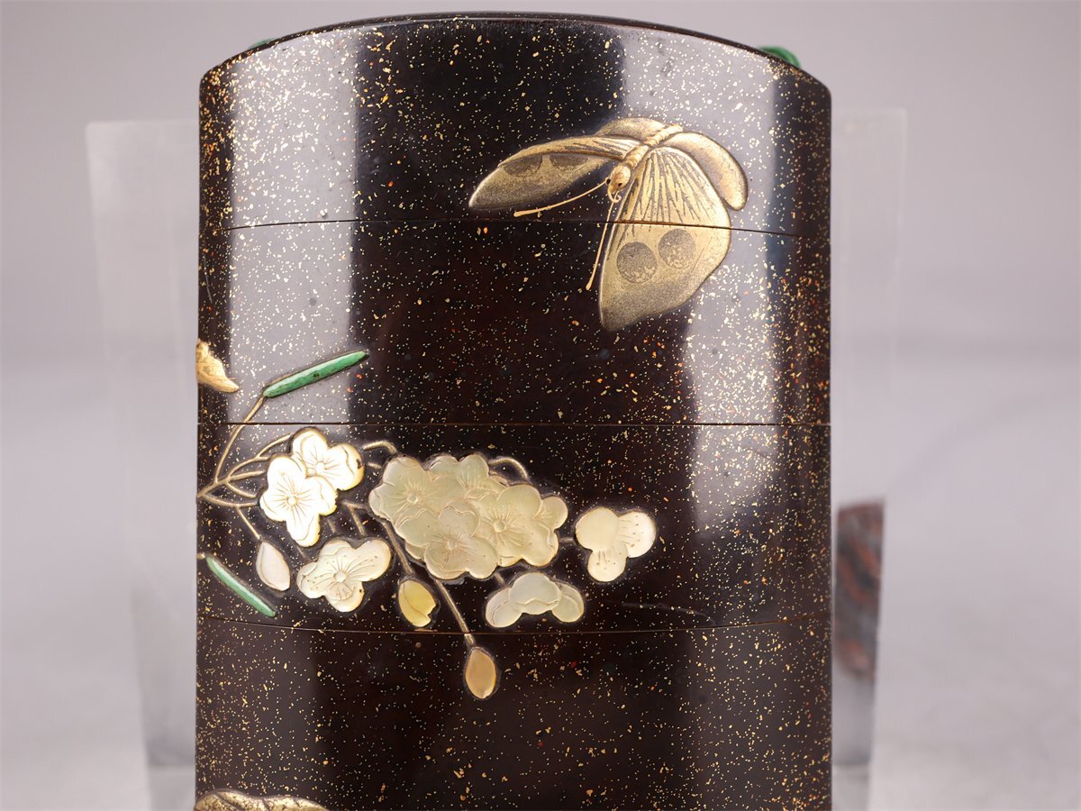 Yahoo!オークション - 【志】A297 江戸時代 金彩蒔絵 【芝山象嵌】 花...