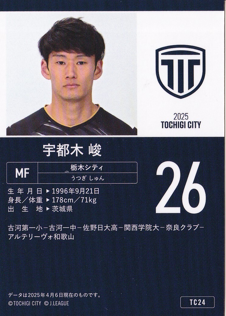 Yahoo!オークション - 栃木シティ 2025 オフィシャル TC24 宇都木峻 パ...