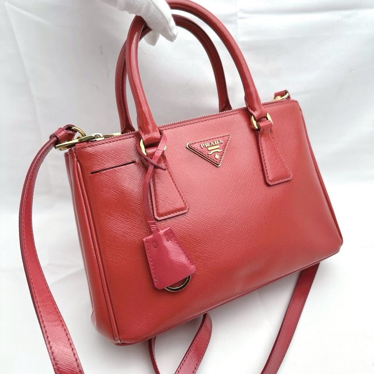 Yahoo!オークション - a554 PRADA プラダ サフィアーノ ガレリア レザ...