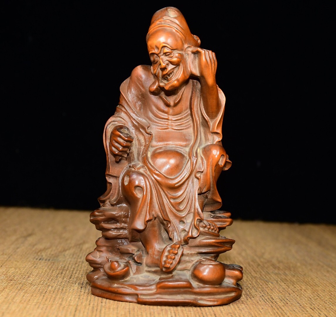 Yahoo!オークション - 『館蔵珍品 黄楊木製 細密彫 濟公像 仏像 宗教 ...
