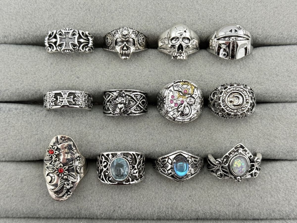 Yahoo!オークション - J103 リング 指輪 シルバーカラー ヴィンテージ ...