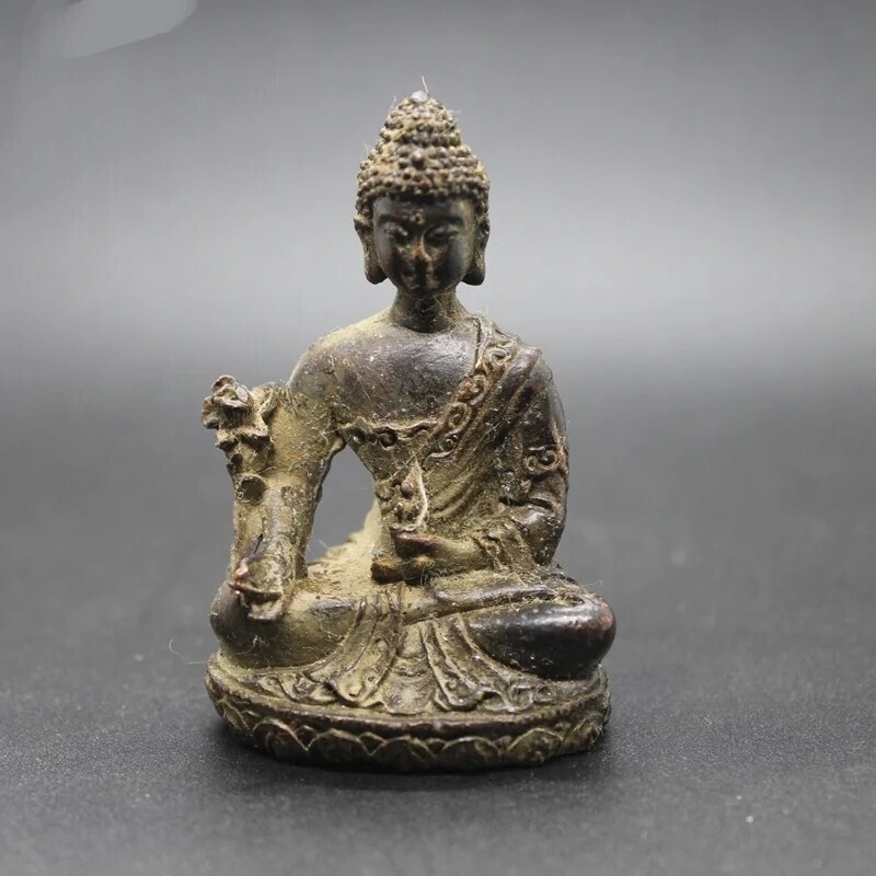 Yahoo!オークション - 仏教美術 銅製 薬師如来座像／念持仏 豆仏 H.60m...