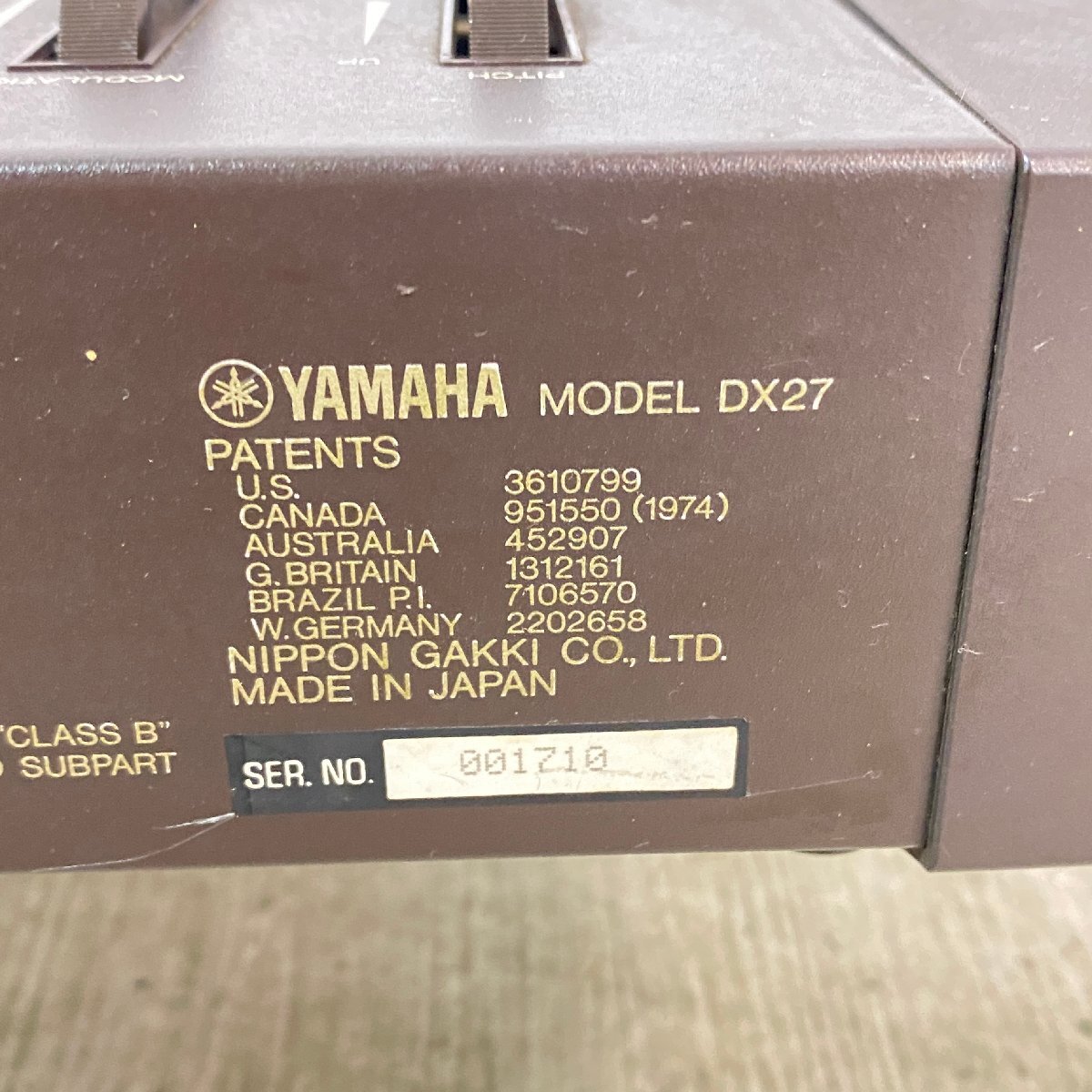 Yahoo!オークション - 【 J 】911 YAMAHA DX27 シンセサイザー ヤマハ ...