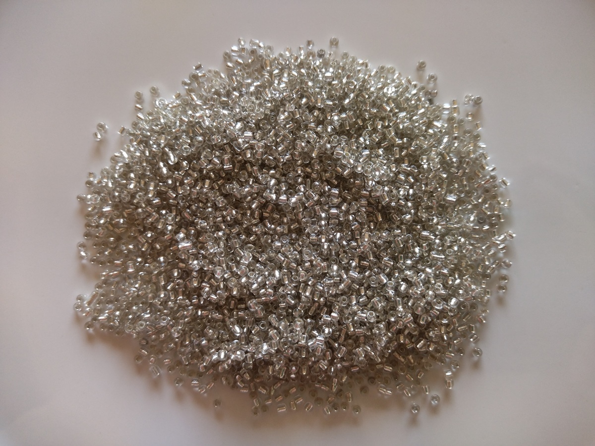 Yahoo!オークション - H57 / グラス・ガラスビーズ 丸小 銀引きビーズ ...