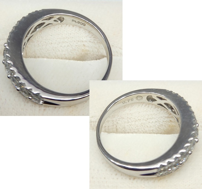 Yahoo!オークション - 指輪 豪華ダイヤモンド0.75ct プラチナPt900 デ...