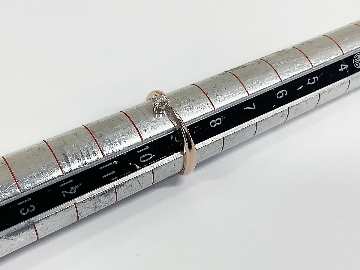 Yahoo!オークション - K10PG 4月誕生石 ダイヤモンド 0.11ct リング 9...