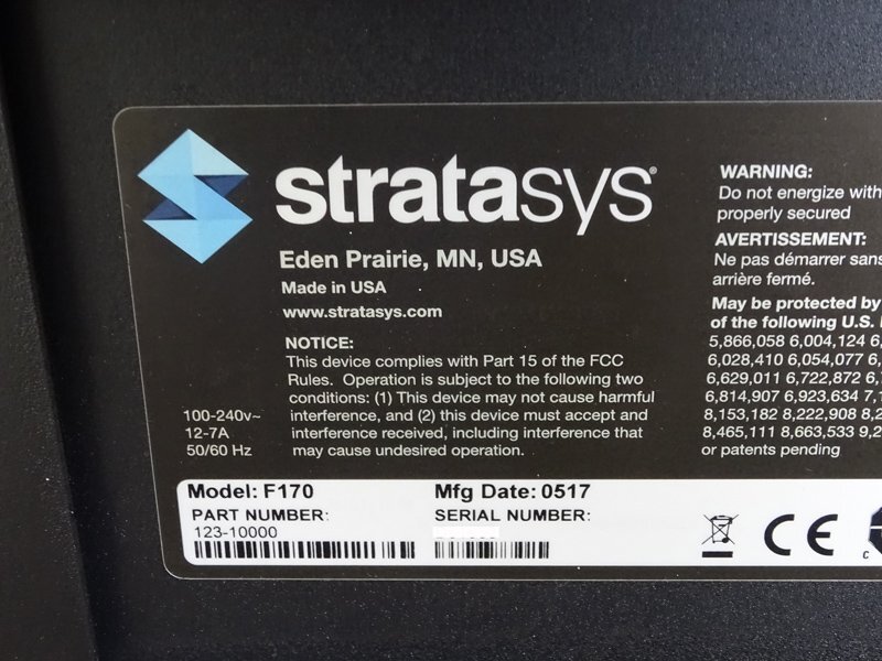 Yahoo!オークション - STRATASYS/ストラタシス 3Dプリンタ F170 中古...