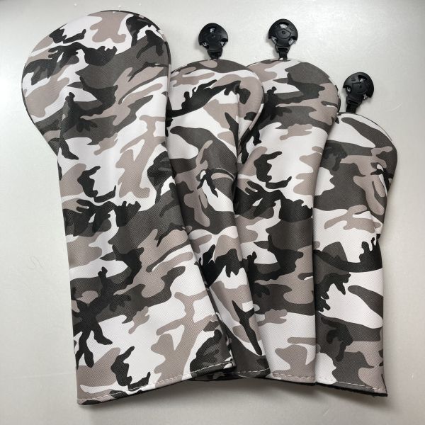 Yahoo!オークション - 【未使用】 ゴルフヘッドカバー4個セット 迷彩ブ...