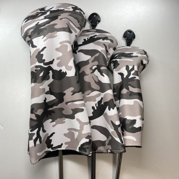 Yahoo!オークション - 【未使用】 ゴルフヘッドカバー4個セット 迷彩ブ...