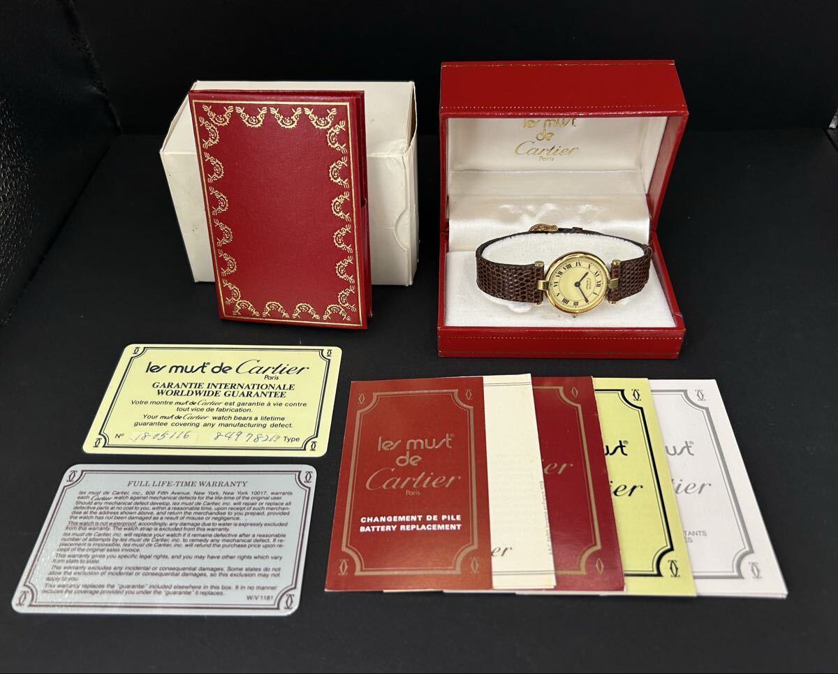 Yahoo!オークション - 【SN445】Cartier カルティエ 腕時計 マストヴァ...